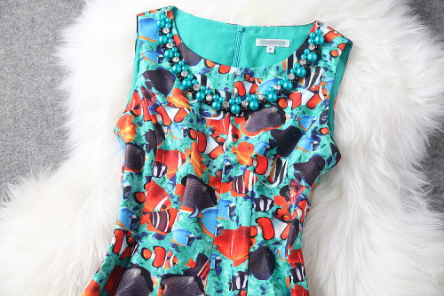 Retro Print Dress on Luulla