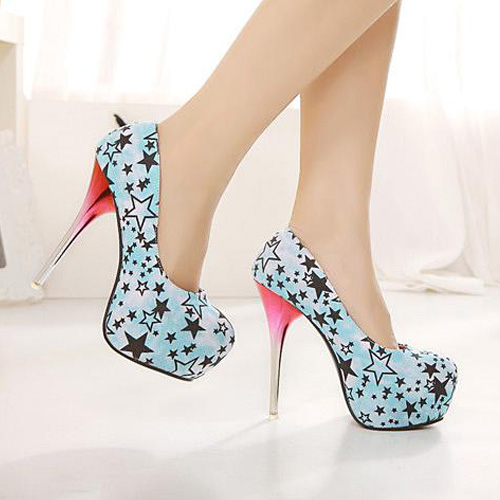 Stars Pattern High Heels Fashion Shoes on Luulla